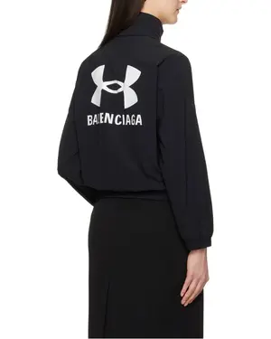 Balenciaga Logo Printed Zip-up Windbreaker