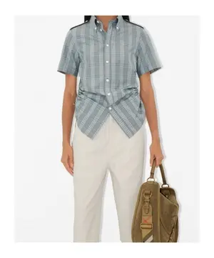 Burberry Slim Fit Checked Shirt - Drizzle
