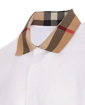 Burberry Checked Short-sleeved Polo Shirt - White