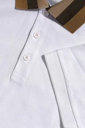 Burberry Checked Short-sleeved Polo Shirt - White