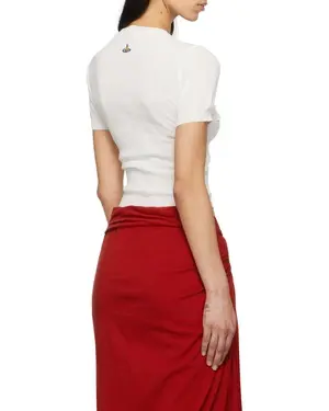 VIVIENNE WESTWOOD Rib-knit Crewneck Top With Button Placket