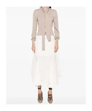 LEMAIRE Buttoned Knitted Cardigan With Integrated Scarf