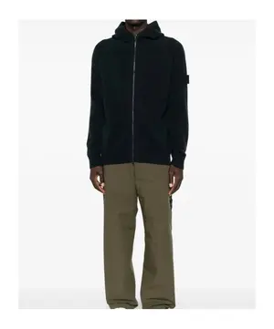 Stone Island Hooded Zip-up Jumper - Blue