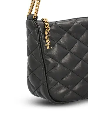 Saint Laurent Logo Plaque Quilted Chain Shoulder Bag