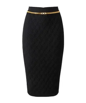 Elisabetta Franchi Chain Detailed Pencil Skirt - Black
