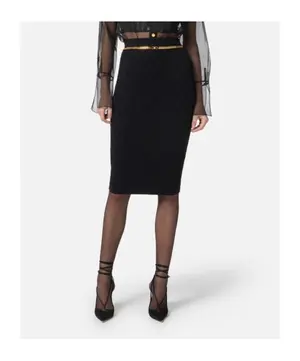 Elisabetta Franchi Chain Detailed Pencil Skirt - Black