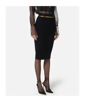 Elisabetta Franchi Chain Detailed Pencil Skirt - Black