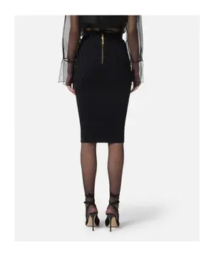 Elisabetta Franchi Chain Detailed Pencil Skirt - Black