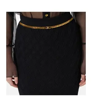 Elisabetta Franchi Chain Detailed Pencil Skirt - Black