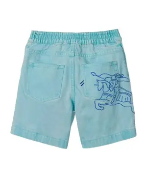 Burberry Denim Shorts With Equestrian Knight Print