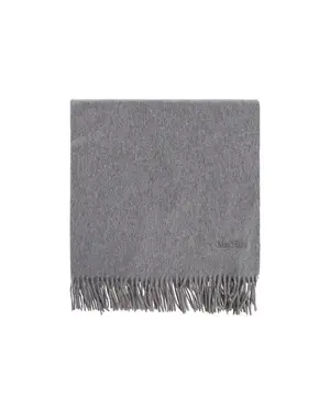 Max Mara Fringed Cashmere Scarf - Gray
