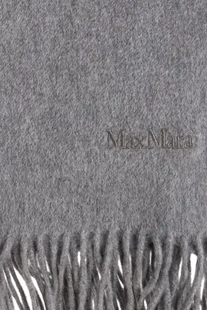 Max Mara Fringed Cashmere Scarf - Gray