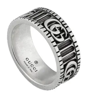 Gucci Gg Marmont Wide Sterling Silver Ring