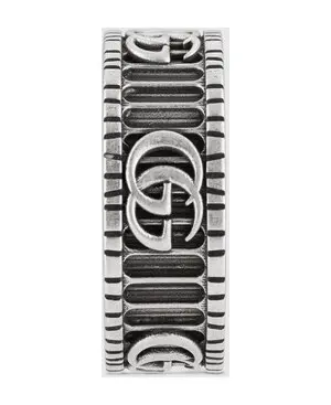 Gucci Gg Marmont Wide Sterling Silver Ring