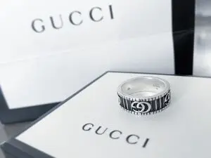 Gucci Gg Marmont Wide Sterling Silver Ring