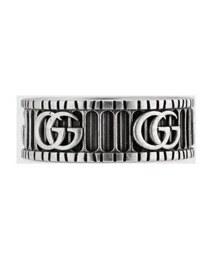 Gucci Gg Marmont Wide Sterling Silver Ring