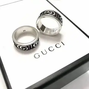 Gucci Gg Marmont Wide Sterling Silver Ring