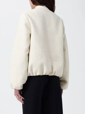 Gucci Check Tweed Jacket With Interlocking G Button - Ivory