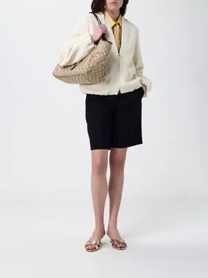 Gucci Check Tweed Jacket With Interlocking G Button - Ivory