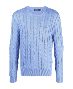 Polo Ralph Lauren Embroidered Cable Knit Jumper - Blue