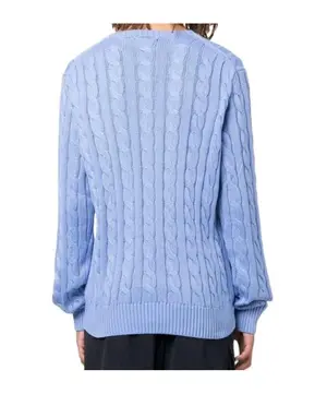 Polo Ralph Lauren Embroidered Cable Knit Jumper - Blue
