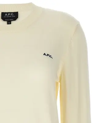 A.p.c. Crewneck Jumper With Logo Embroidery - Nude