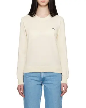 A.p.c. Crewneck Jumper With Logo Embroidery - Nude