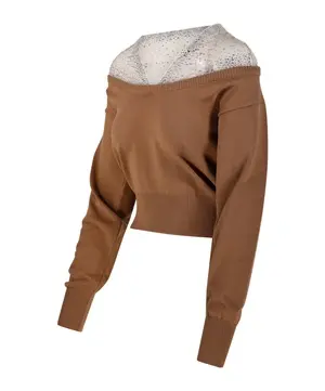 Giuseppe Di Morabito Embellished Off-shoulder Knitted Sweater