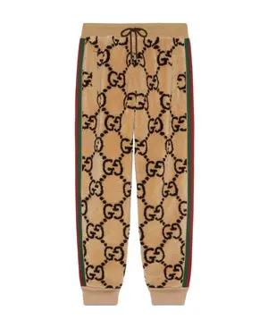 Gucci Gg Jacquard Drawstring Track Pants - Nude
