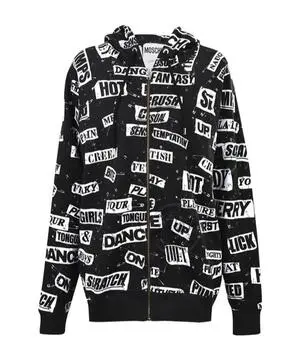 Moschino Printed Logo Zip-up Hooded Jacket