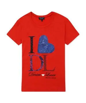 Emporio Armani Round Neck Logo T-shirt - Red