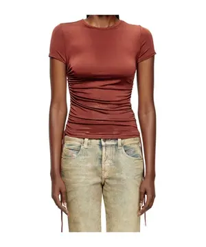 DIESEL® T-rey Drawstring Jersey Top - Brown