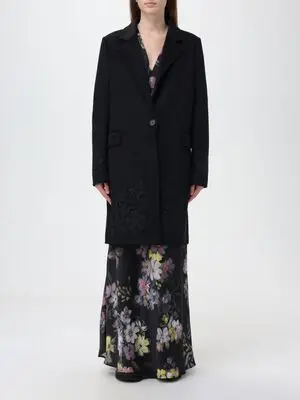TWINSET Single-breasted Coat With Floral Embroidery