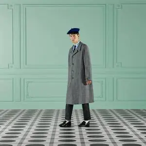 Gucci Single Breasted Houndstooth Checked Coat