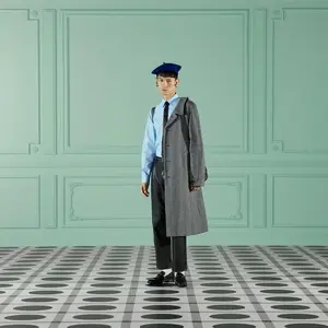 Gucci Single Breasted Houndstooth Checked Coat