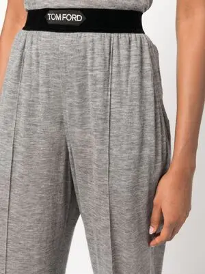 TOM FORD Logo Waistband Track Pants - Gray