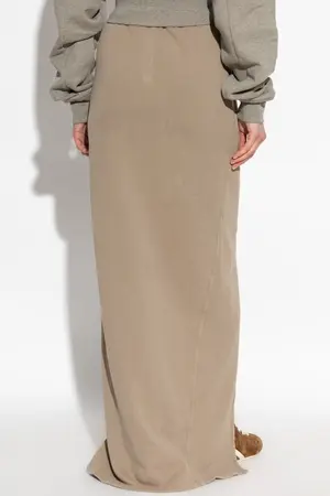 Rick Owens Maxi Skirt With Drawstring And Slit Detail