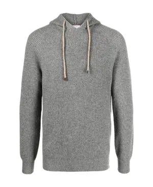 Brunello Cucinelli Ribbed Sweatshirts Hoodies For Men