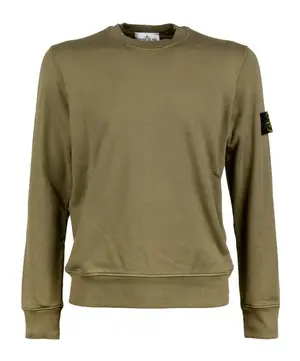Stone Island Logo Patch Crewneck Sweatshirt - Brown