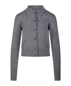 Max Mara Max Mara Medeola Knitted Cardigan Gray