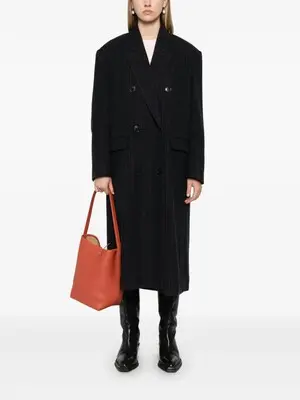 Isabel Marant Étoile Lexana Double-breasted Pinstripe Coat - Black
