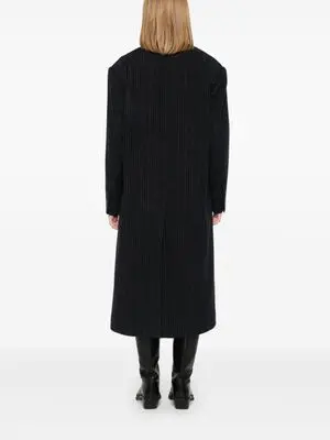 Isabel Marant Étoile Lexana Double-breasted Pinstripe Coat - Black