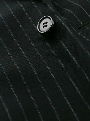 Saint Laurent Pinstriped Buttoned Blazer - Black