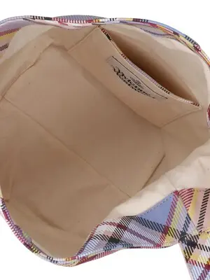 VIVIENNE WESTWOOD Logo Plaque Checked Bucket Bag