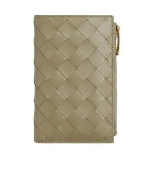 Bottega Veneta Medium Double Fold Zipper Purse - No