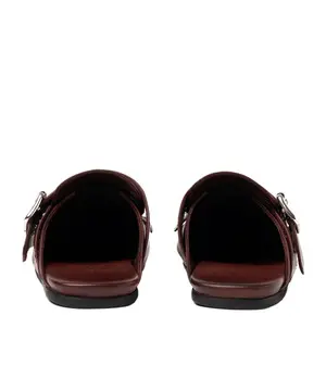 SCAROSSO Gemma Fringed Mule Flat - Cognac