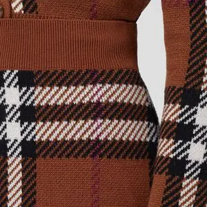 Burberry Kiandra Check Wool Mini Skirt - Brown