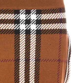 Burberry Kiandra Check Wool Mini Skirt