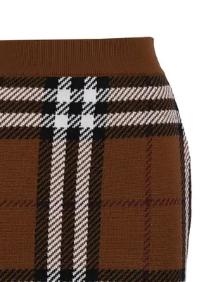 Burberry Kiandra Check Wool Mini Skirt