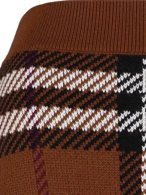 Burberry Kiandra Check Wool Mini Skirt